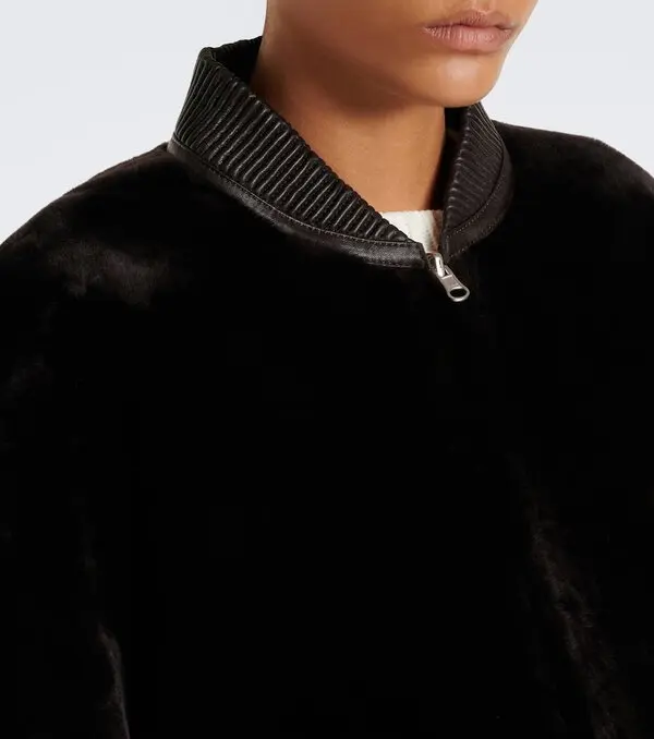 ARMA Violet Reversible Shearling Bomber Jacket