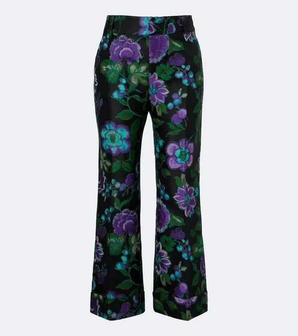 La DoubleJ Hendrix Floral Jacquard Straight Pants - Multicoloured
