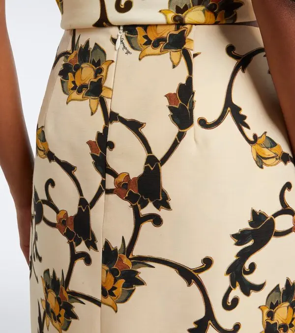 La DoubleJ Printed Wool-blend Cady Pencil Skirt