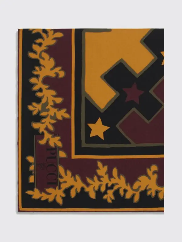 Emilio Pucci Geometric And Floral Print Square Silk Scarf