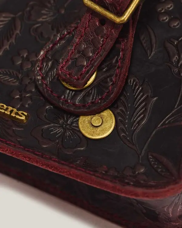 Dr. Martens 7" Floral Emboss Crazy Horse Leather Satchel