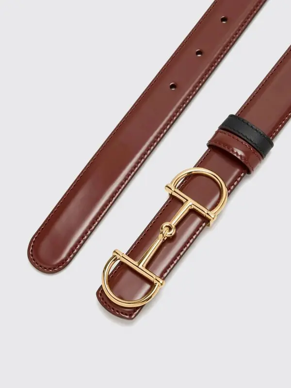 Gucci Horsebit Reversible Leather Belt With Clamp - Brown