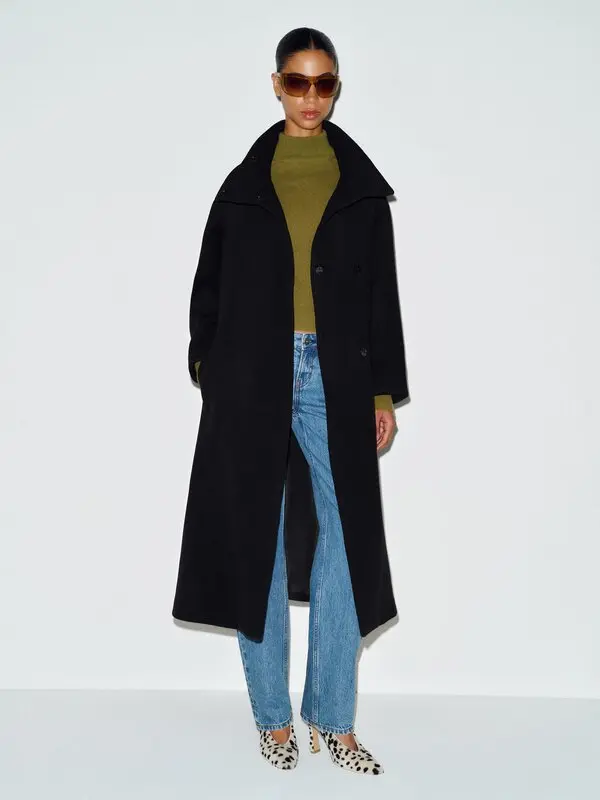 REFORMATION Addison Coat - Black