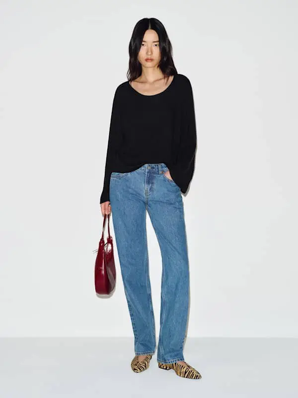 REFORMATION Cova Knit Top - Black