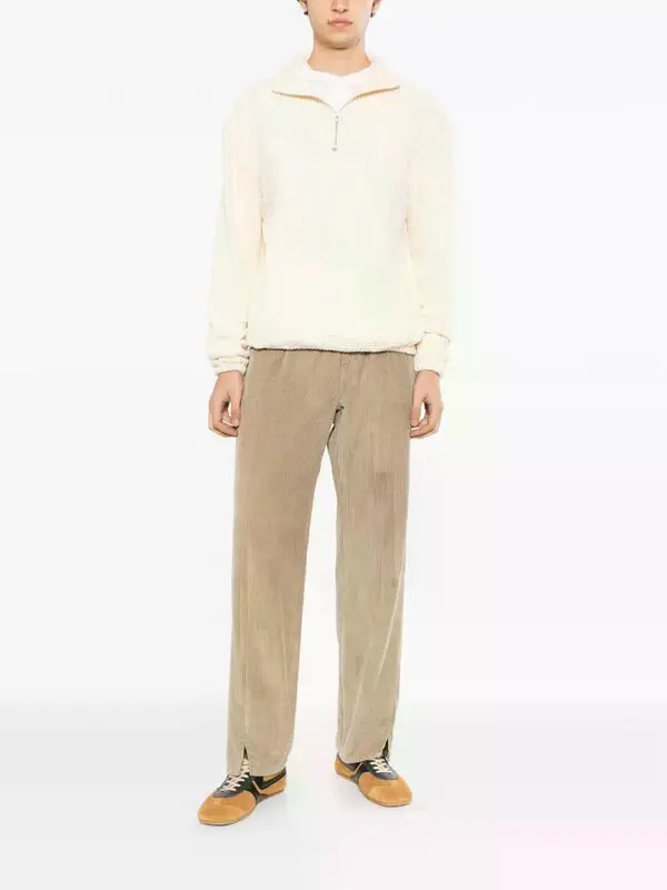 YOUNG N SANG Waffle-knit Quarter-zip Sweater