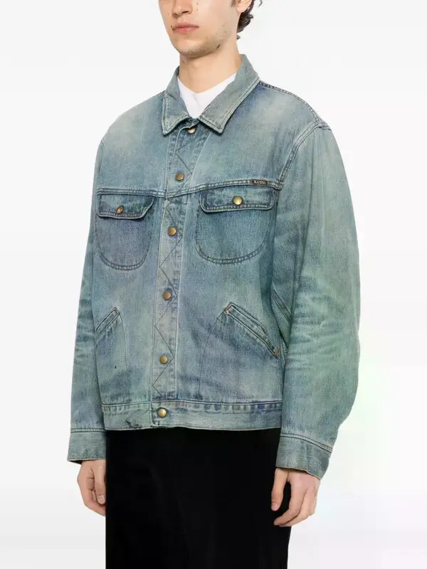KAMIYA Faded Press-stud Denim Jacket
