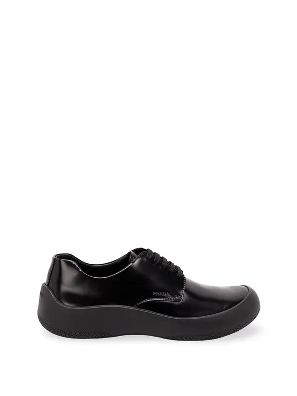 Prada Brushed Leather Laced Shoes - Multicolor