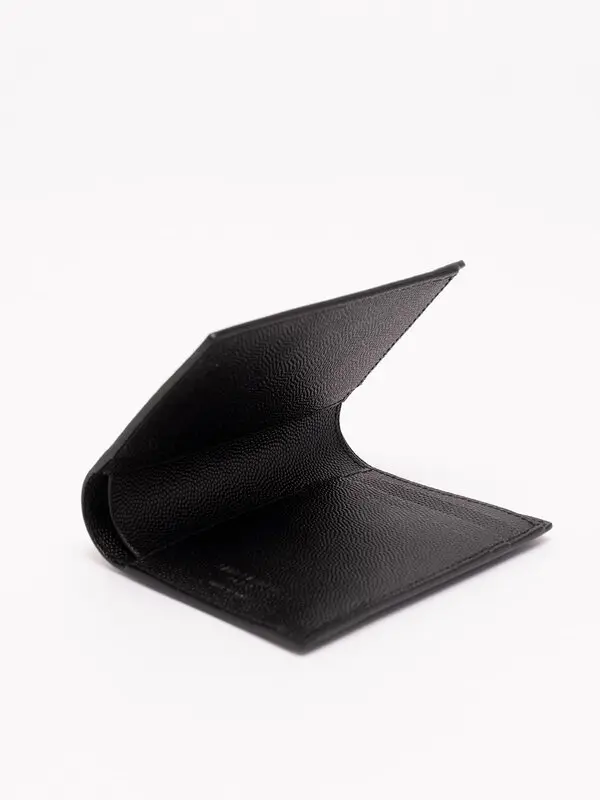 Saint Laurent Credit Card Wallet In Grain De Poudre Leather - Multicolor