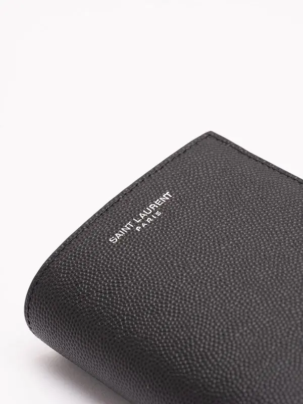 Saint Laurent Credit Card Wallet In Grain De Poudre Leather - Multicolor