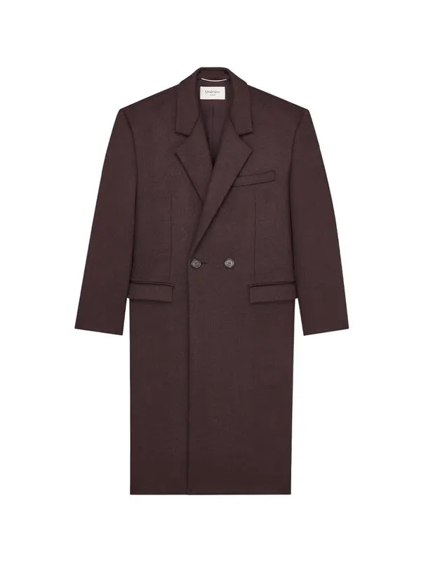 Saint Laurent Coat In Double Face Brushed Wool Felt