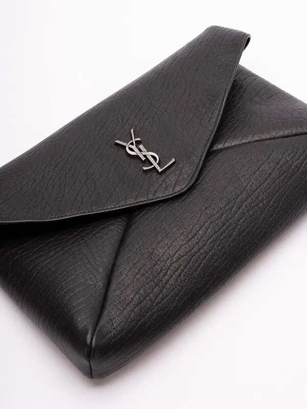 Saint Laurent Cassandre Large Envelope Pouch In Lambskin