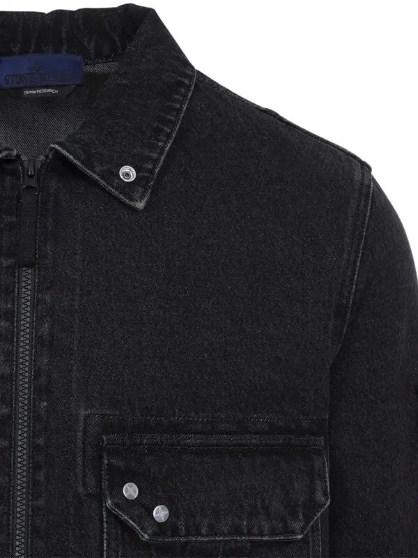 Stone Island Black Grainy Wash` Shirt