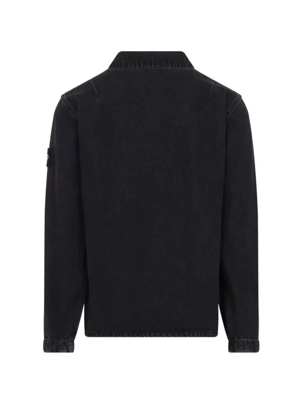 Stone Island Black Grainy Wash` Shirt - Multicolor