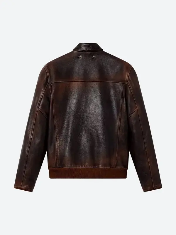 GOLDEN GOOSE Leather Bomber Jacket - Multicolor