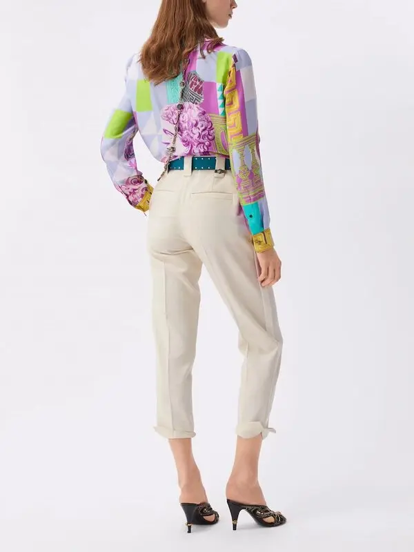Versace Stretch Wool Trousers - Multicolor