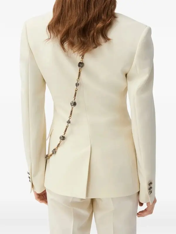 Versace Embroidered Stretch Wool Blazer