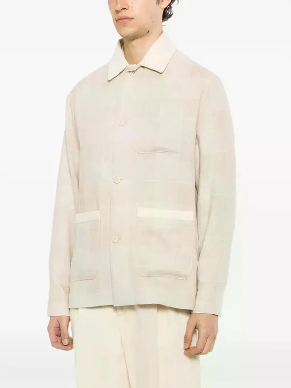 YOUNG N SANG Check-pattern Patch-pocket Jacket