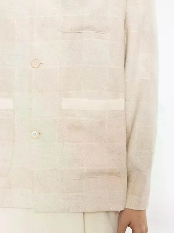 YOUNG N SANG Check-pattern Patch-pocket Jacket