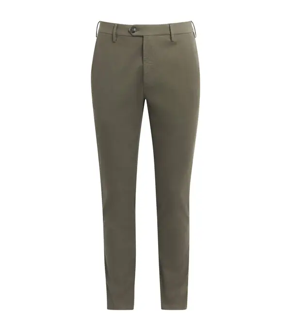 Canali Stretch-cotton Straight Chinos - Green