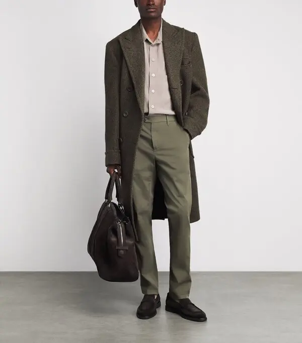 Canali Stretch-cotton Straight Chinos - Green