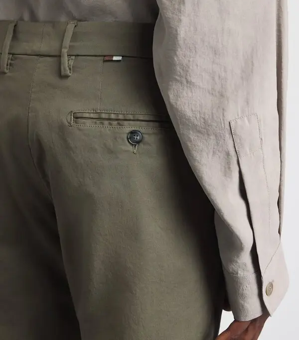 Canali Stretch-cotton Straight Chinos - Green