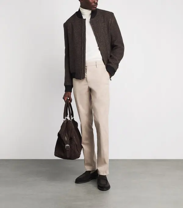 Canali Stretch-cotton Straight Chinos