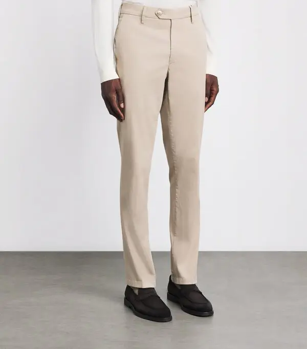 Canali Stretch-cotton Straight Chinos