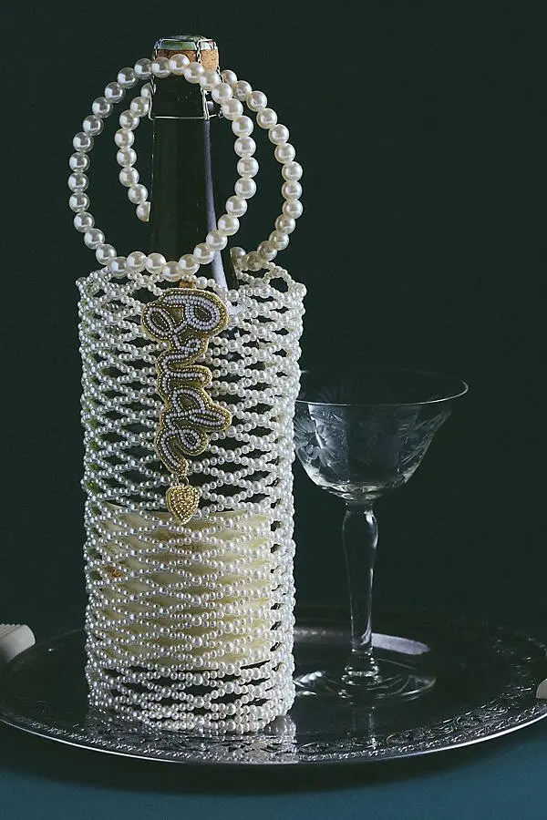 Anthropologie Pearl Bride Charm We Bag - Ivory