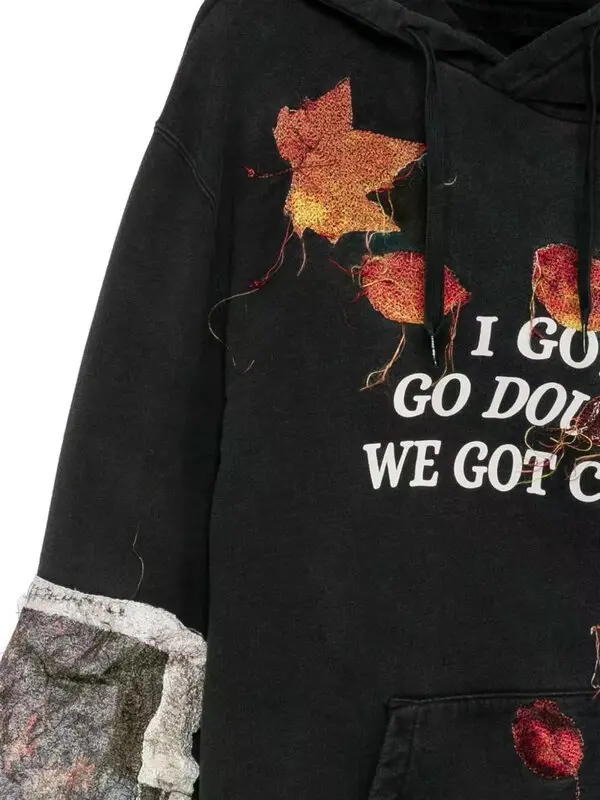 DOUBLET Leaf-embroidered Patchwork Hoodie