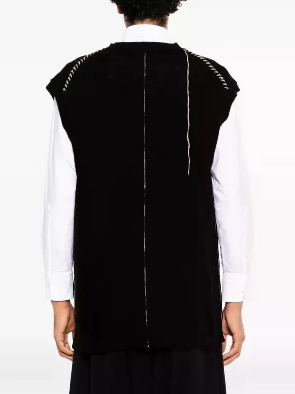 Yohji Yamamoto Contrast-stitch Sleeveless Top
