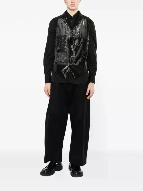 Yohji Yamamoto Biwa Lake Print Waistcoat