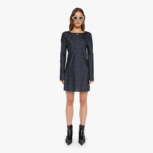 MOTHER The Slip Up Mini Dress Rock Star Skirt - Black