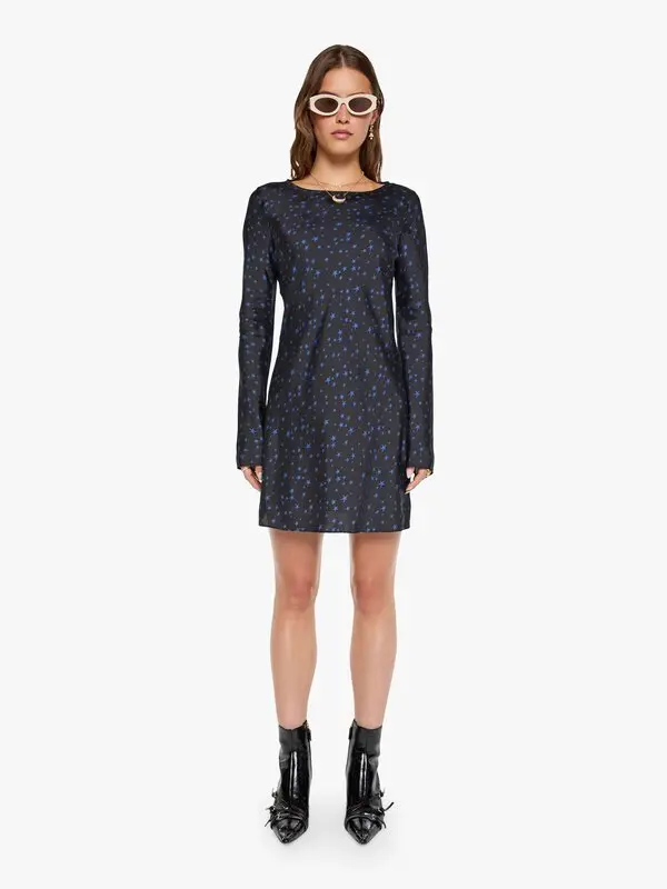 MOTHER The Slip Up Mini Dress Rock Star Skirt - Black