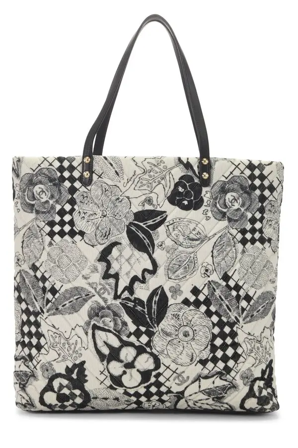 Chanel Corduroy Camellia Tote