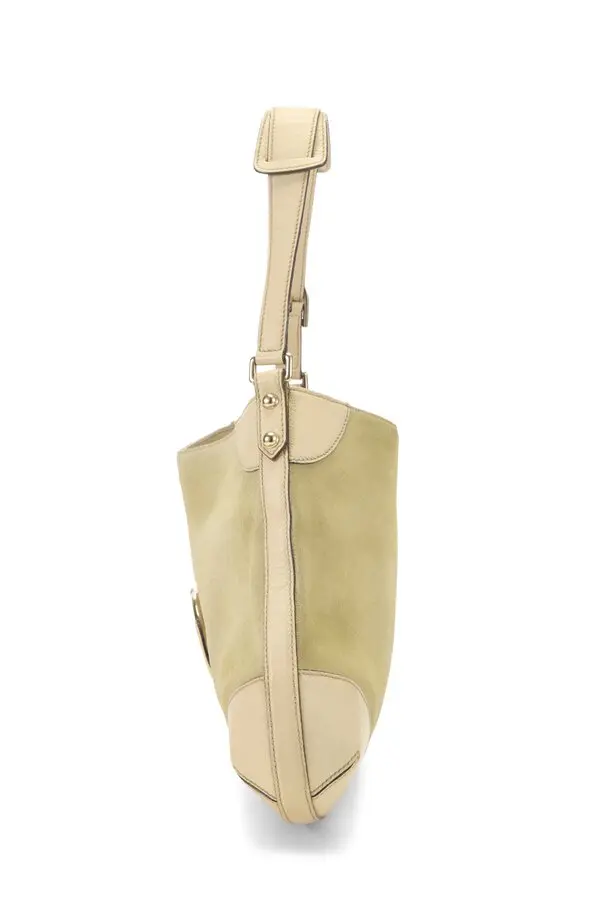 Gucci Suede Hasler Hobo - White