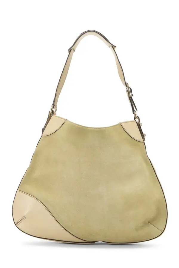 Gucci Suede Hasler Hobo - White