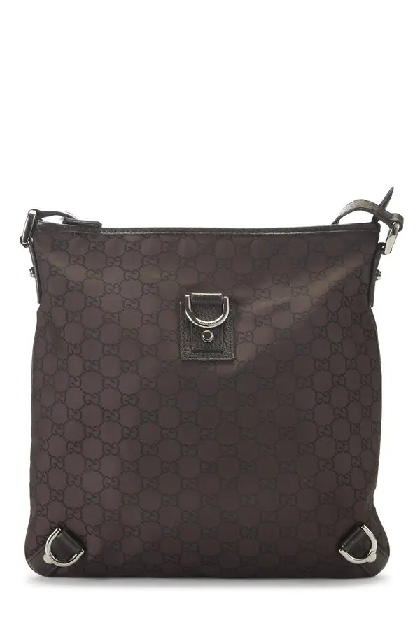 Gucci Gg Nylon D-ring Abbey Messenger - Brown