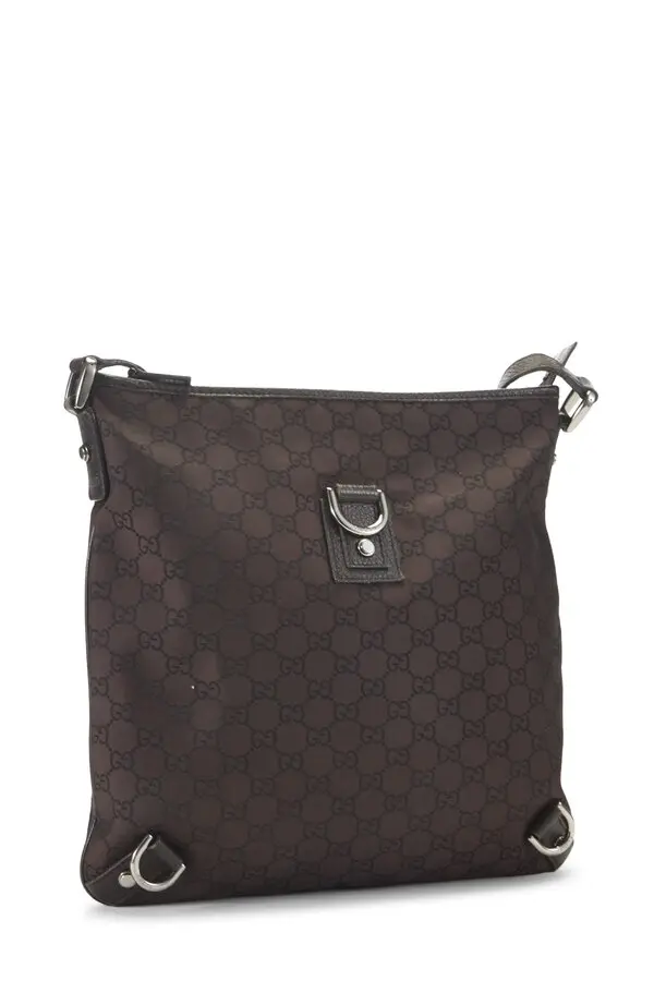 Gucci Gg Nylon D-ring Abbey Messenger - Brown
