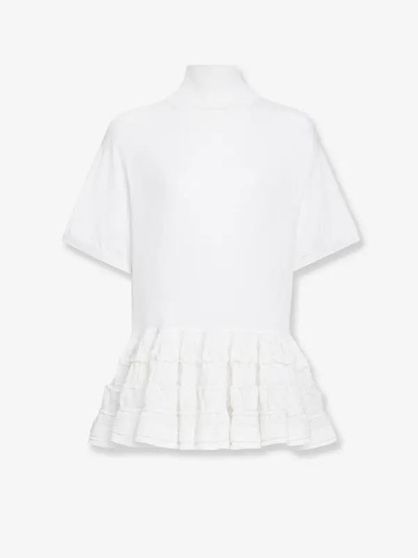 Alaïa Peplum Virgin Wool Sweater - Multicolor