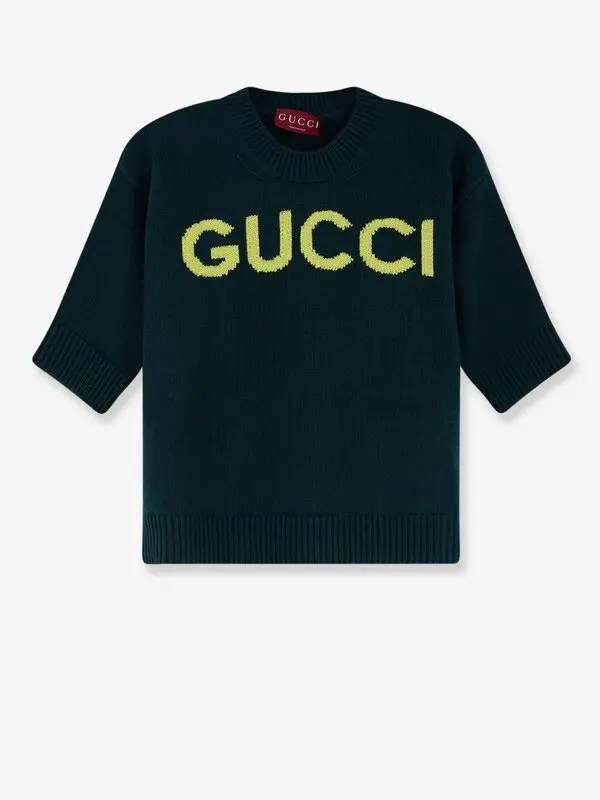 Gucci Wool Sweater With Frontal Logo Embroidery - Multicolor