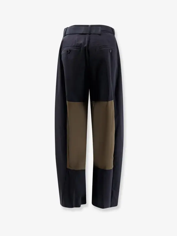 Sacai Wool Blend Trousers With Nylon Inserts - Multicolor