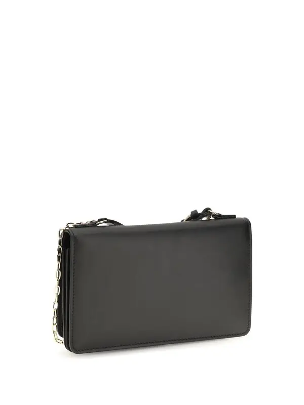 Fendi Peekaboo Leather Chain Wallet - Black