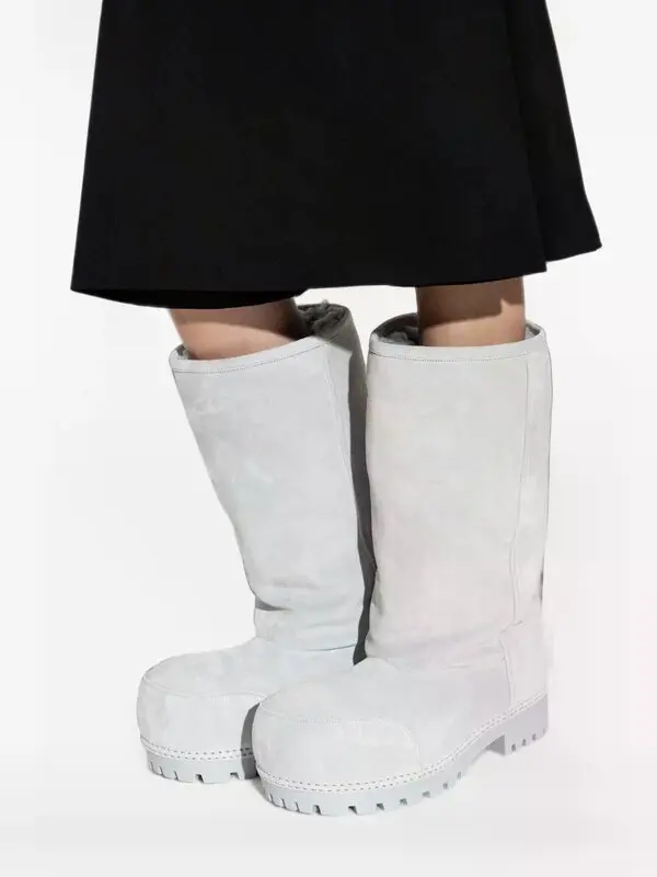 Balenciaga Alaska Fur High Boots In Ciel