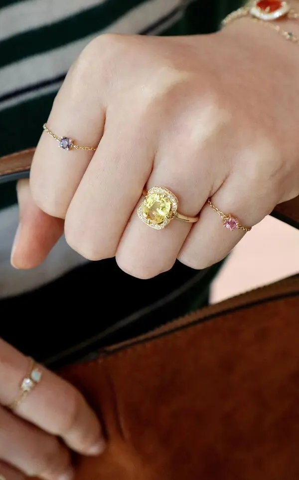 YI COLLECTION 18k Gold Sapphire Aurora Ring