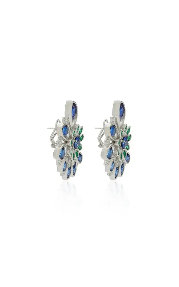 ANABELA CHAN Pinecone Rhodium Vermeil Multi-stone Earrings