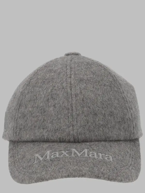 Max Mara Cappello Da Baseball In Cashmere Con Logo