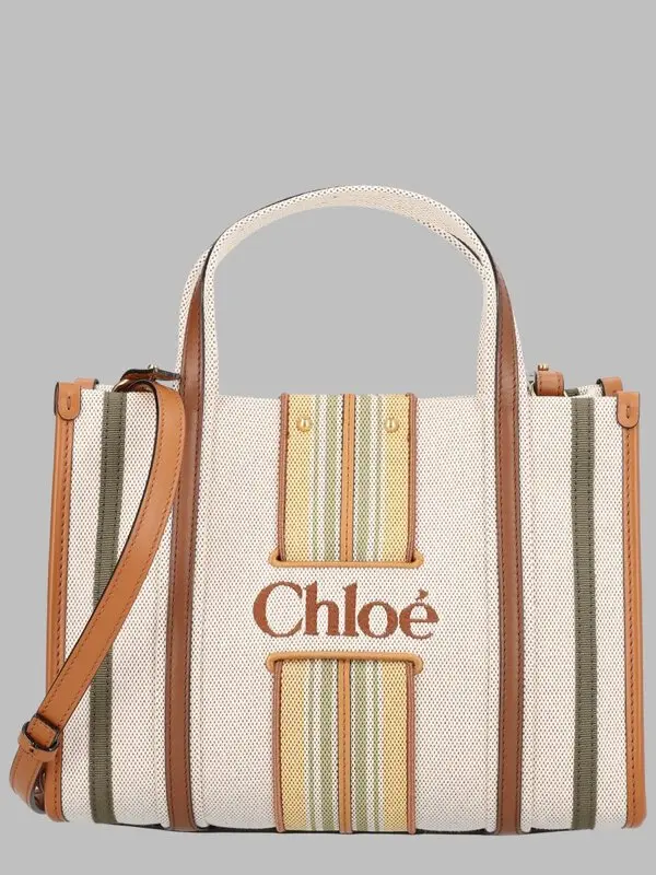 Chloé Borsa Tote Woody Loop - Cream