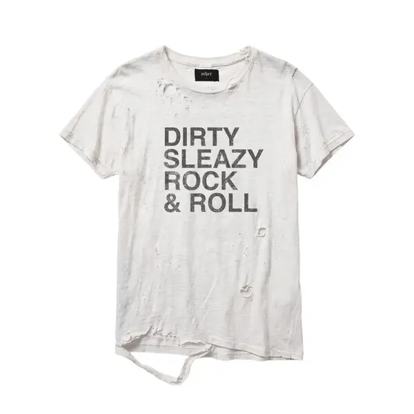OTHER UK Dirty Sleazy Rock & Roll Thrasher T-shirt Aged - White