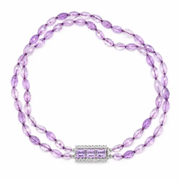 MINERALGEMS  STUDIO Lilac Amethyst Two-strand Choker - Purple