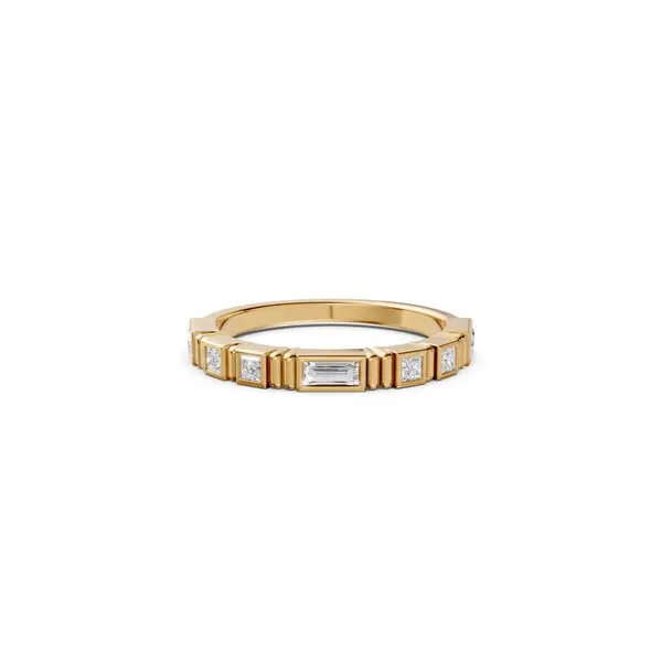 AYA FINE JEWELRY Princess & Emerald Cut Lab Grown Diamond Band Ring In Gold - Yellow